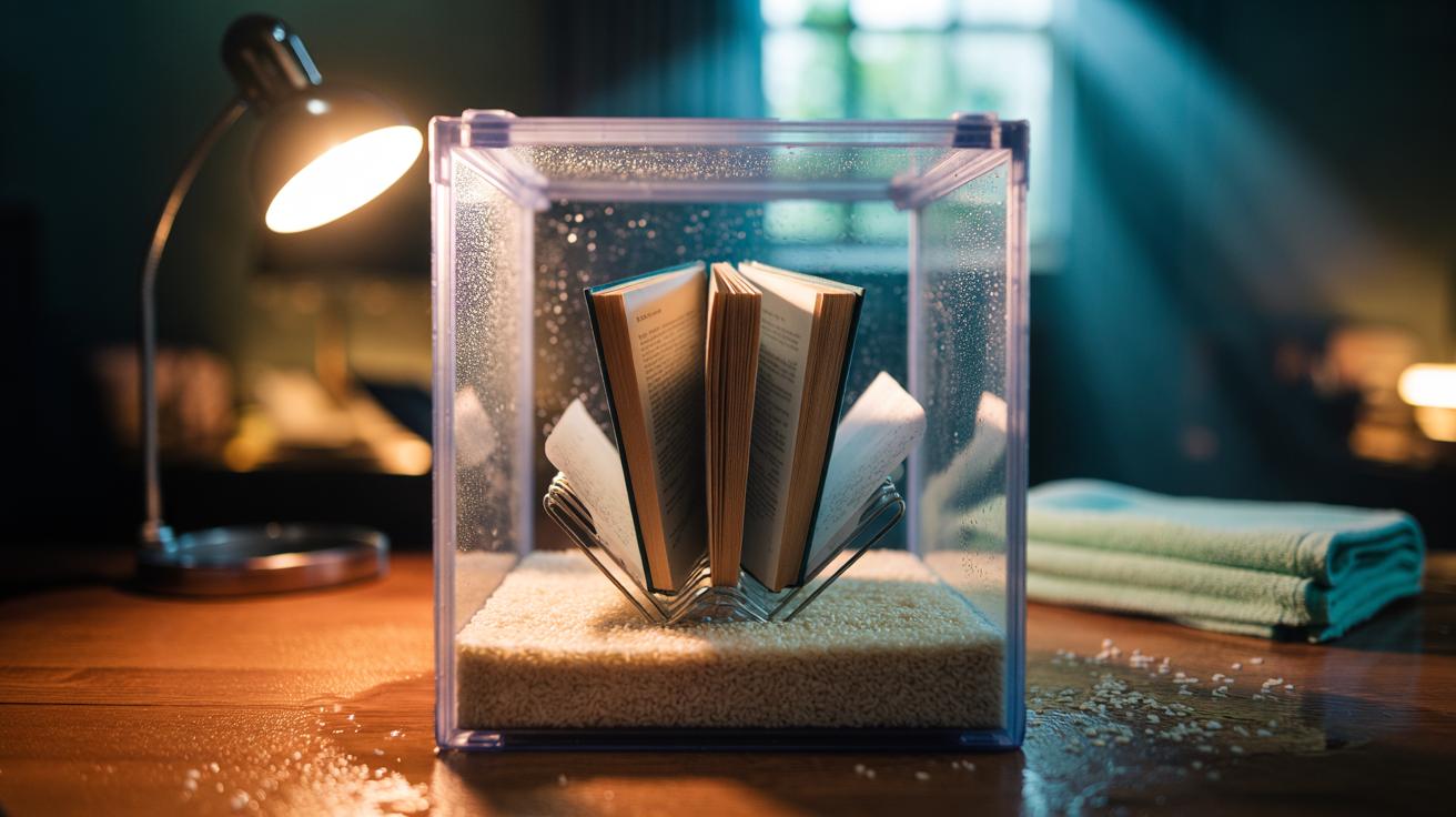 Rice saves wet books overnight — how grains absorb excess moisture with ...